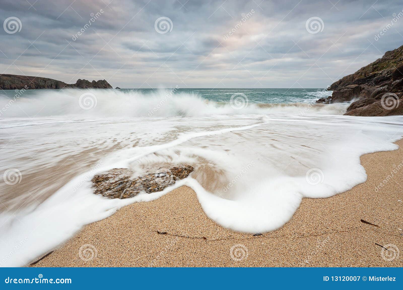 Waves breaking on beach stock image. Image of crashing - 13120007