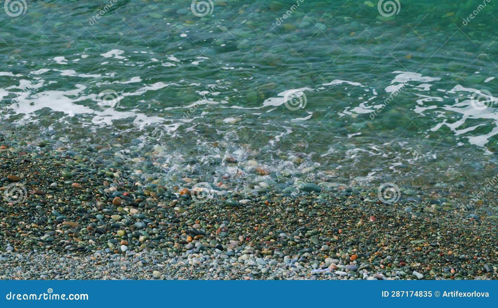 Waves Breaking on the Beach of Pebbles Surf on the Beach. Waves Washing ...