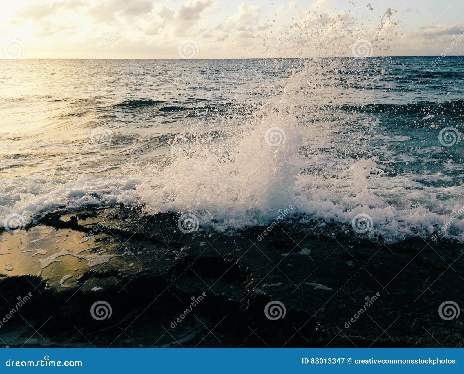 Waves Breaking On Beach Picture. Image: 83013347