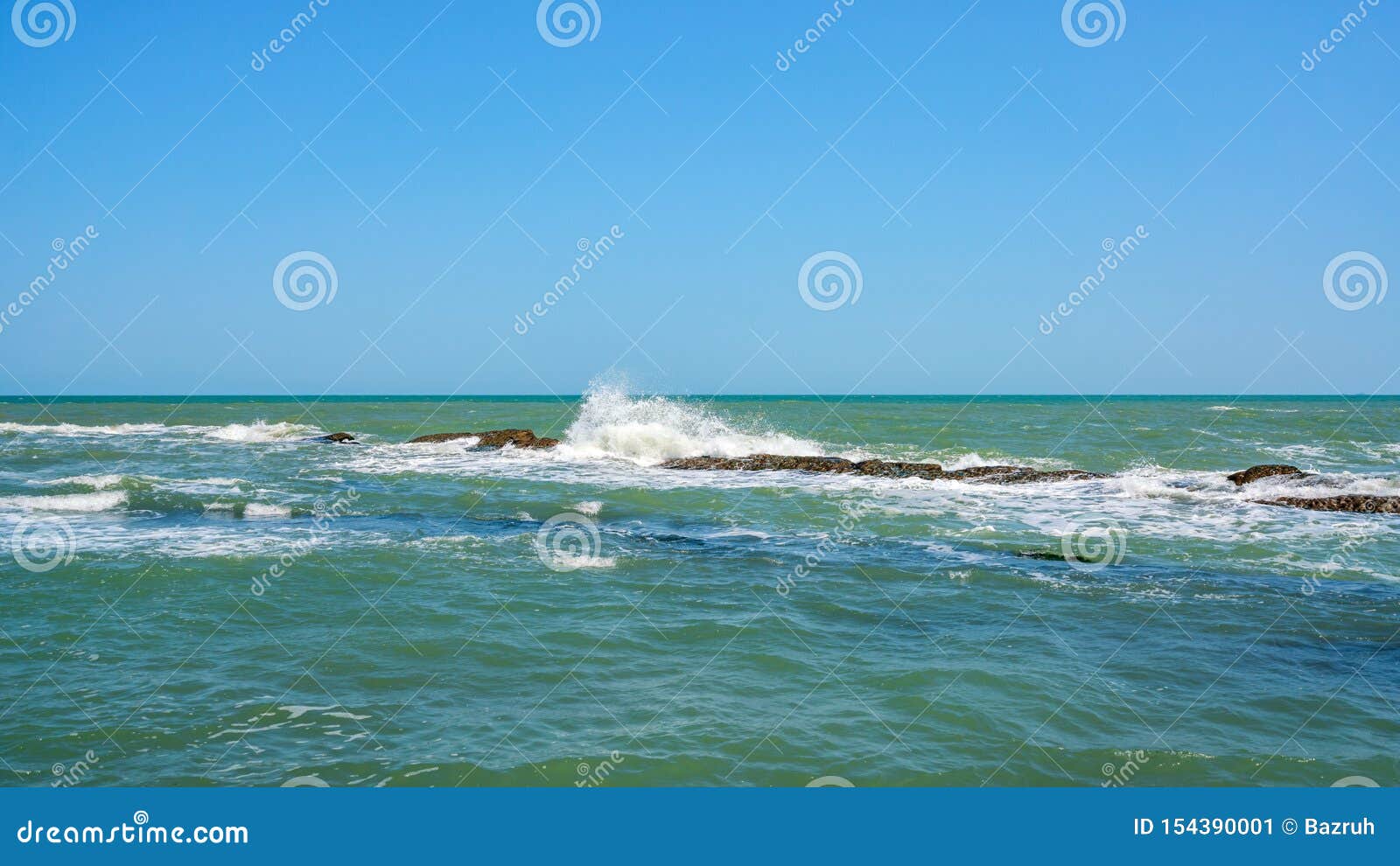 Waves Breaking on Coastal Reefs, Big Splashes Stock Image - Image of ...