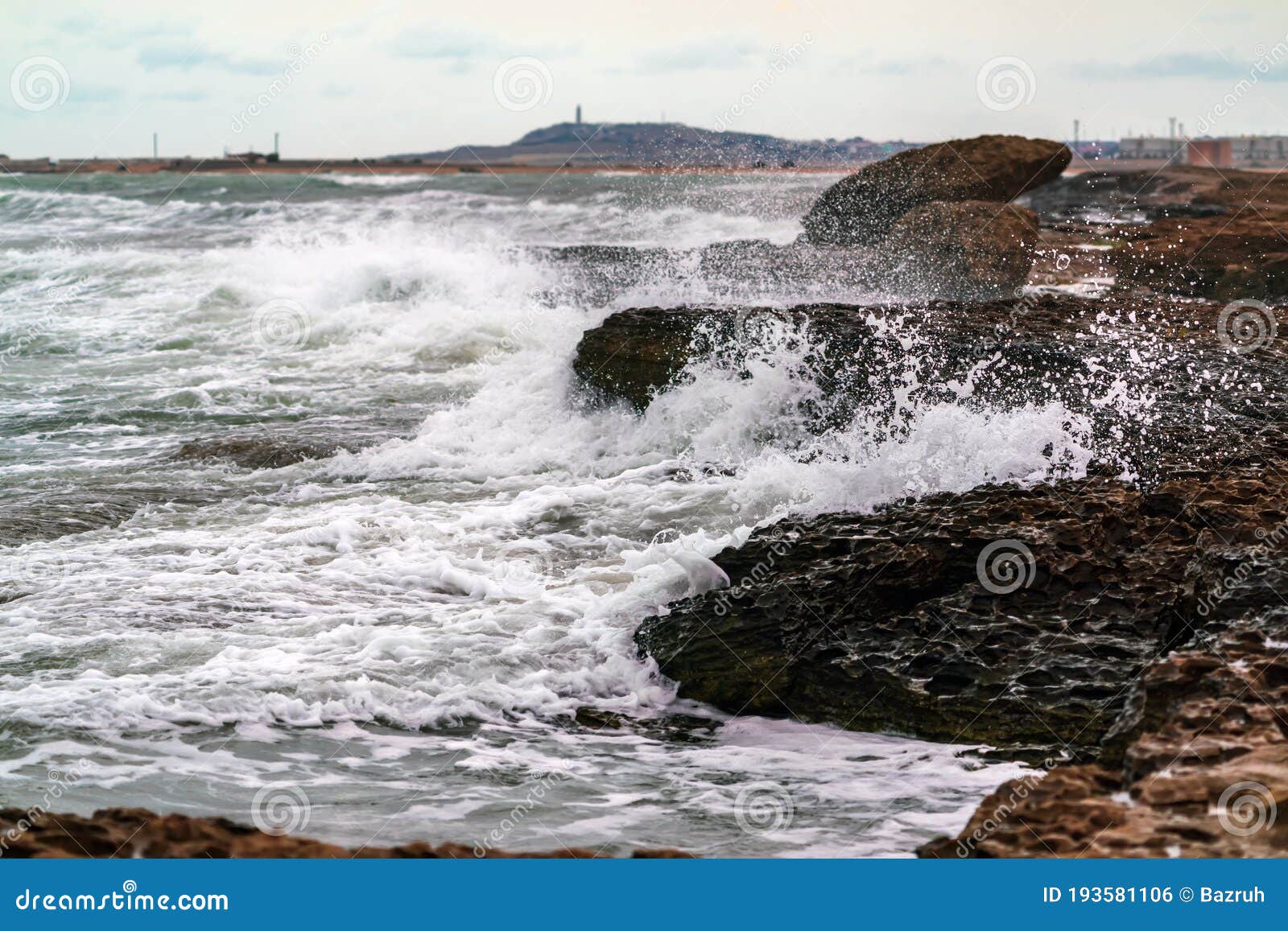 Waves Breaking Coastal Rocks Stock Photo - Image of ocean, nature ...