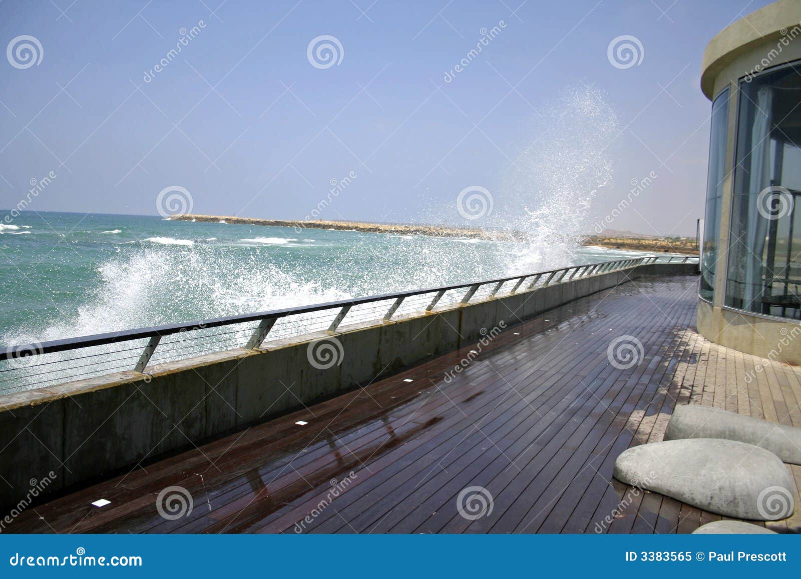 Waves breaking on jetty stock image. Image of peaceful - 3383565
