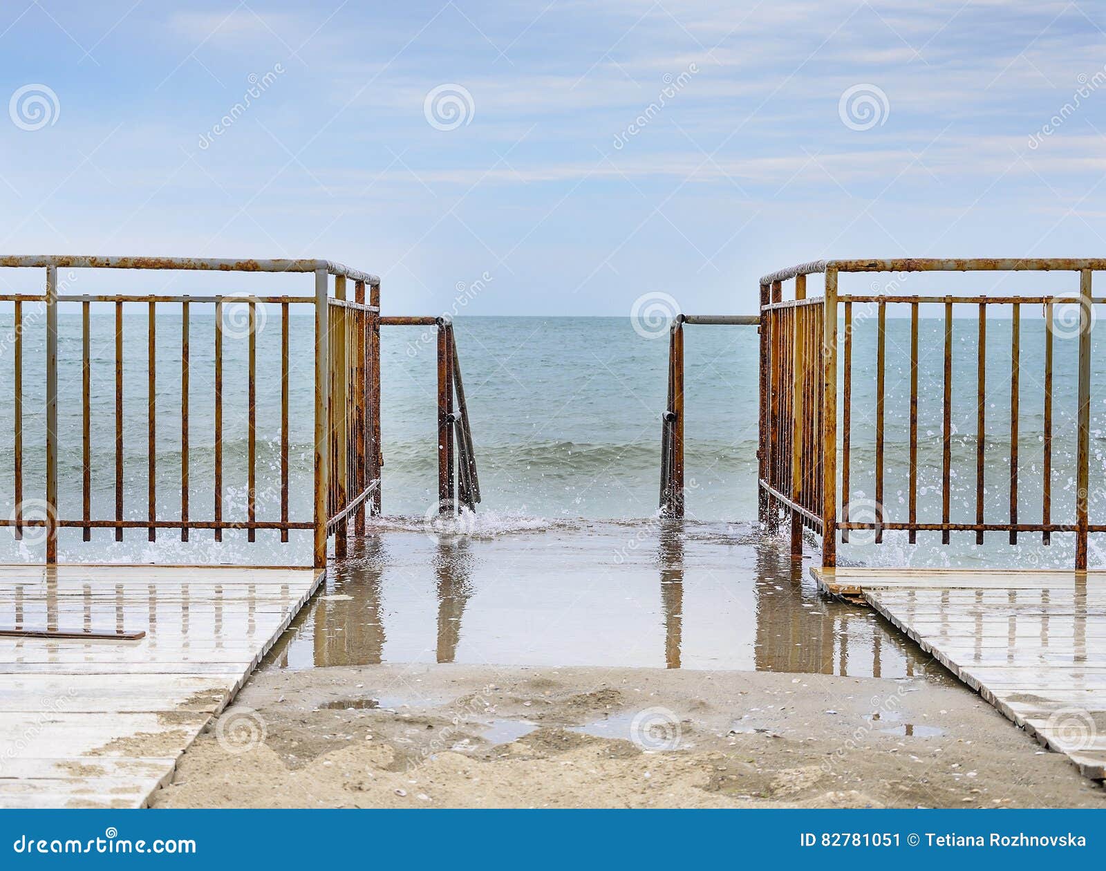 Waves Breaking on the Old Pier. Stock Image - Image of beautiful, crash ...