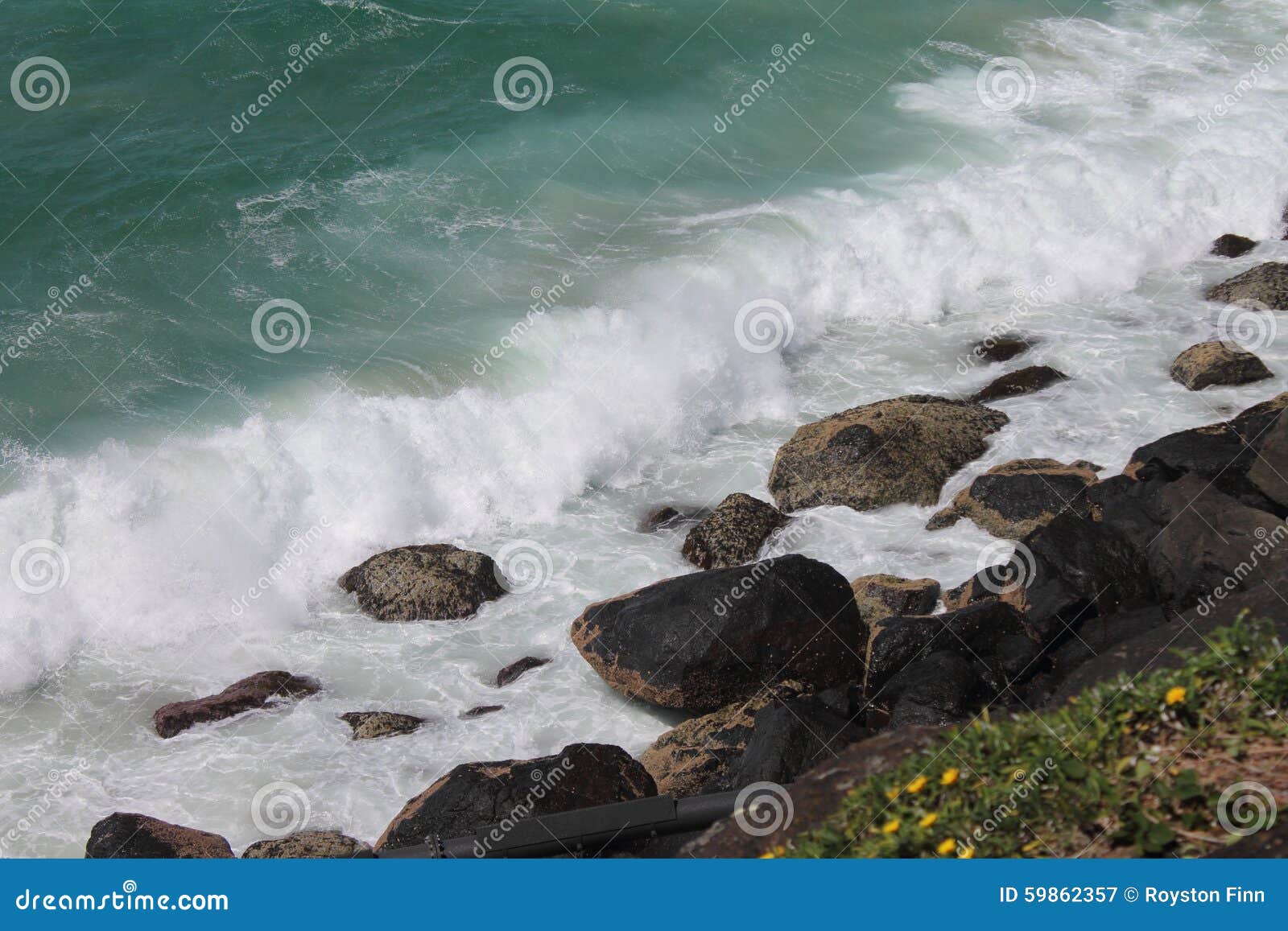 Waves Breaking Over the Rocks in Thev Iew Down from Danger Point ...