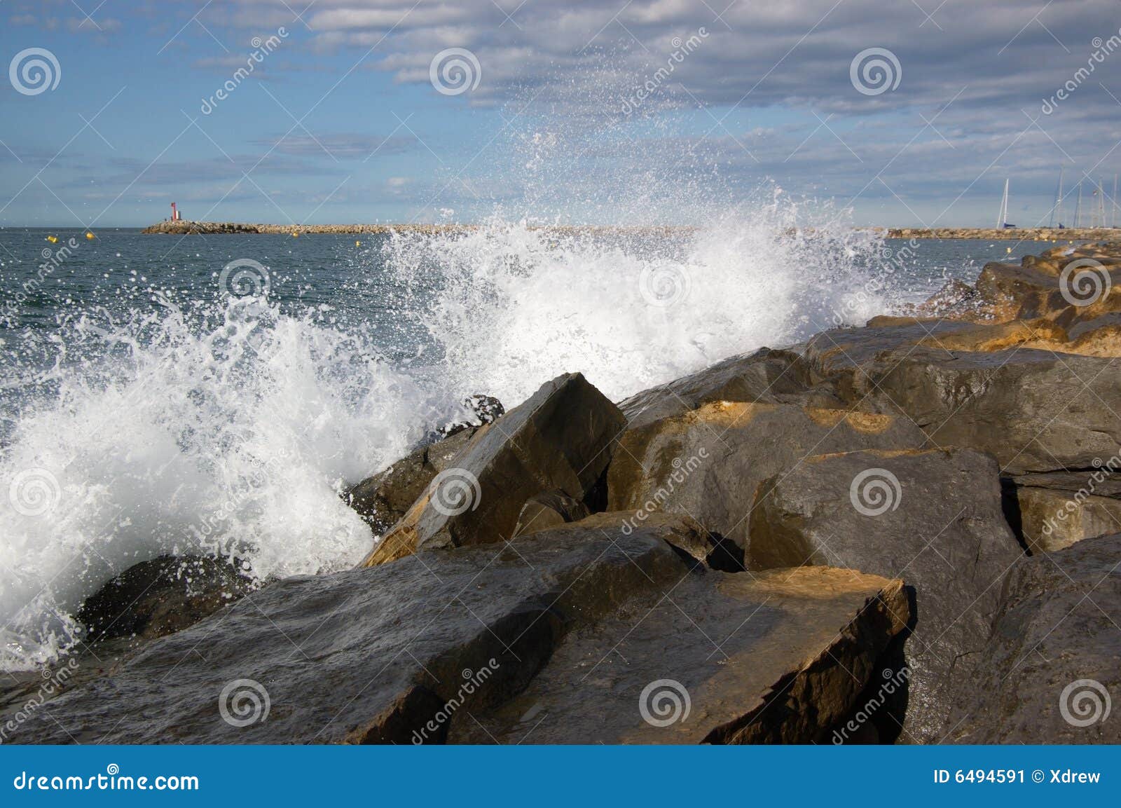 Waves breaking on rocks stock image. Image of seashore - 6494591