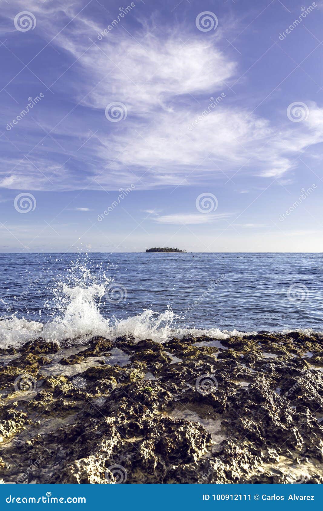 Waves Breaking in the Rocks in an Island Stock Image - Image of ...