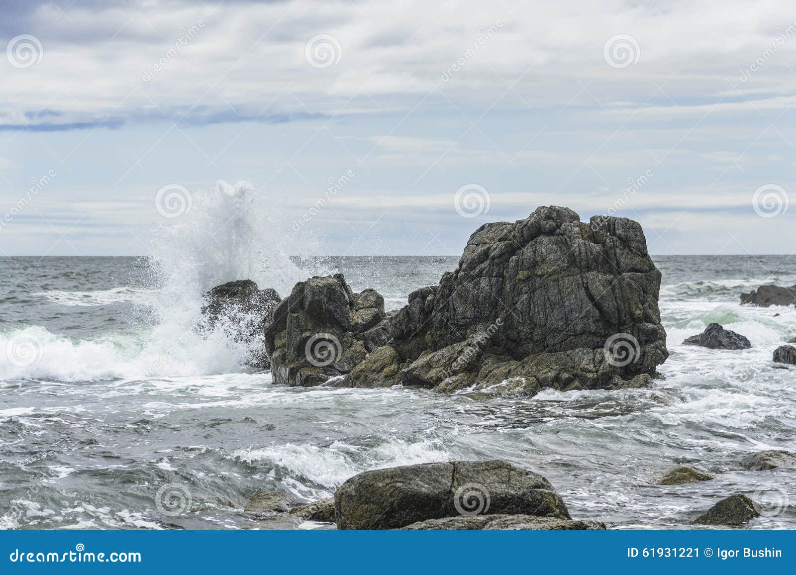 Waves Breaking on the Rocks . Stock Image - Image of ocean, seascape ...