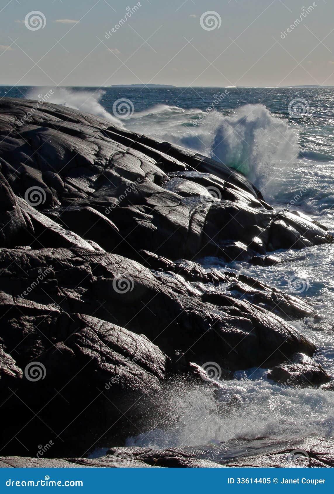 Waves breaking on rocks stock image. Image of nature - 33614405