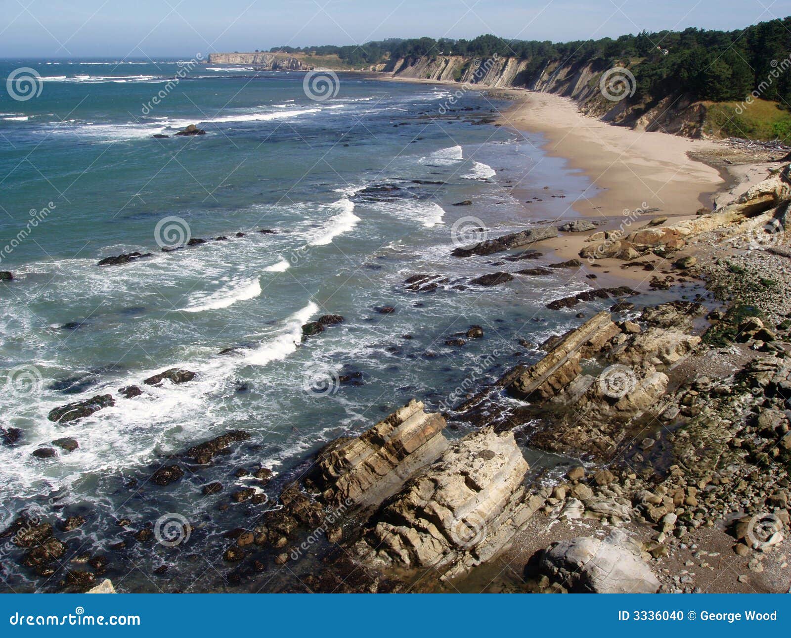 Waves Breaking on Rocky Beach Stock Photo - Image of scenic, outdoors ...