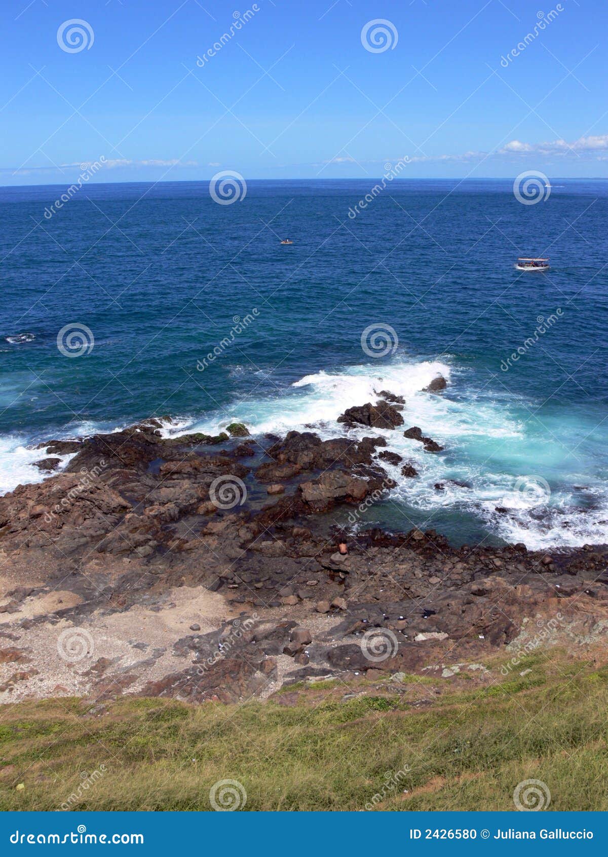 Waves Breaking on Rocky Coast Stock Photo - Image of seaside, coastline ...