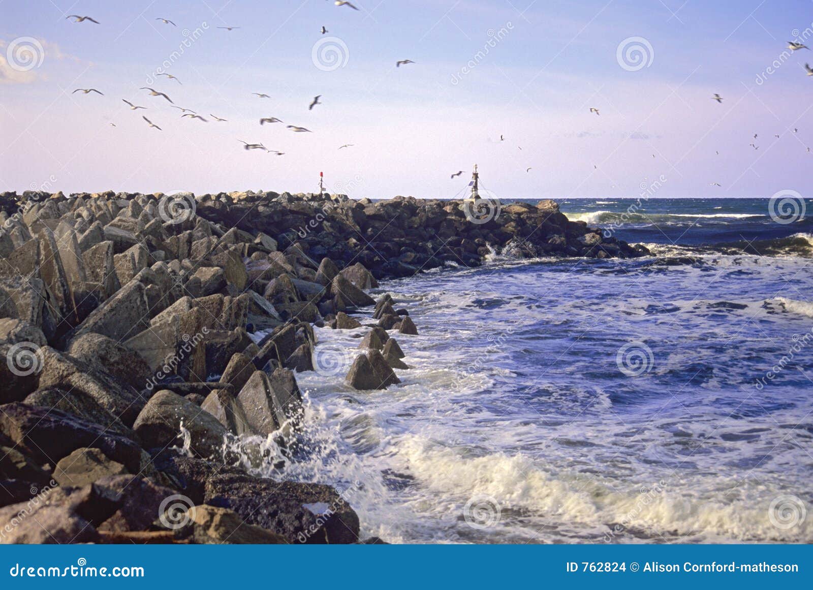 Waves on the Breakwater stock photo. Image of national - 762824