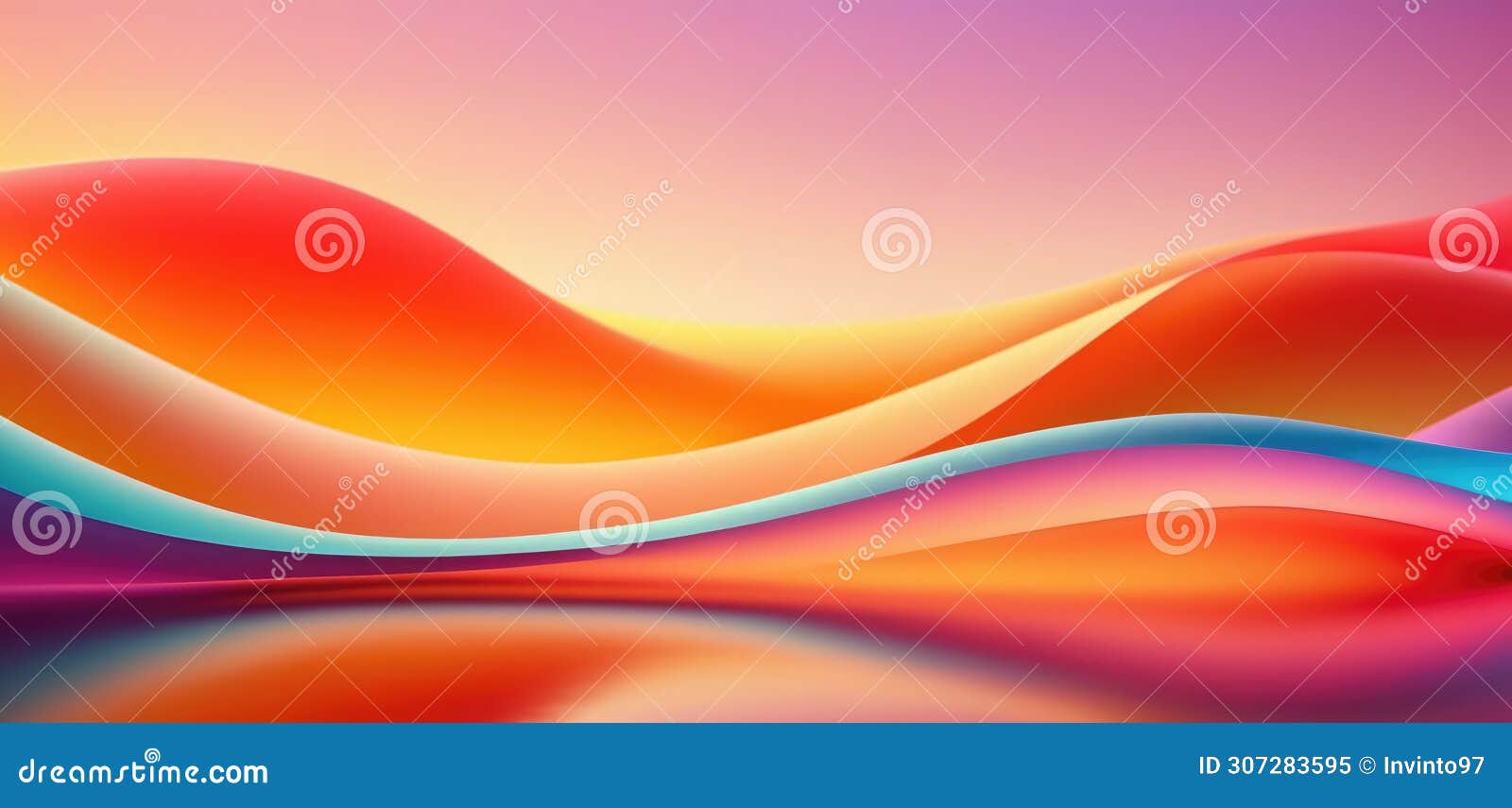 Waves of a Bright Gradient of Orange and Blue Stock Illustration ...