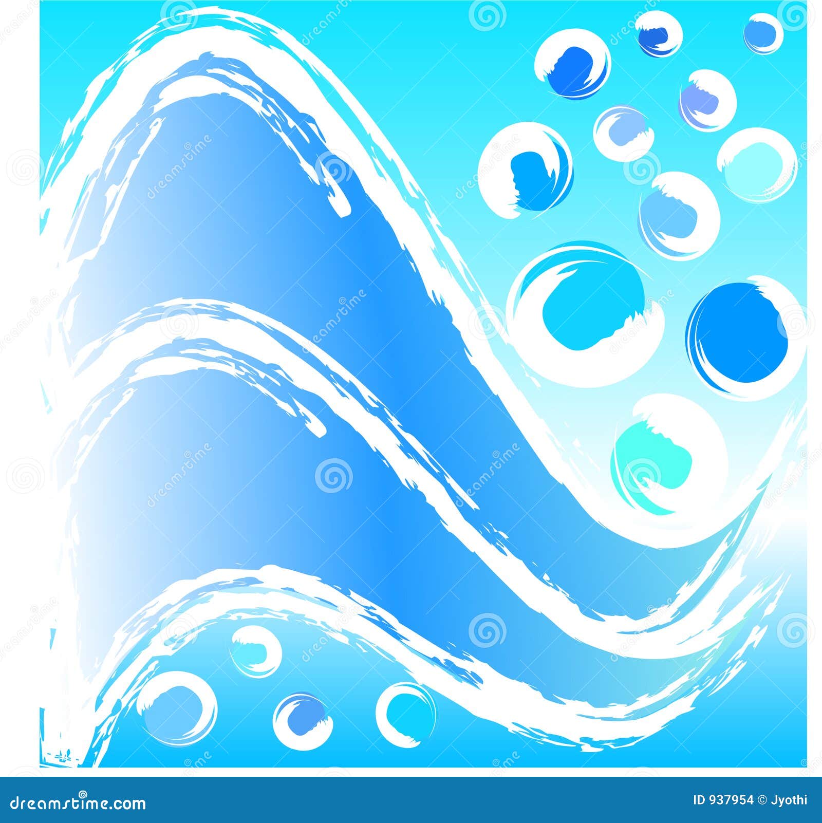 Waves and bubbles stock vector. Illustration of background - 937954