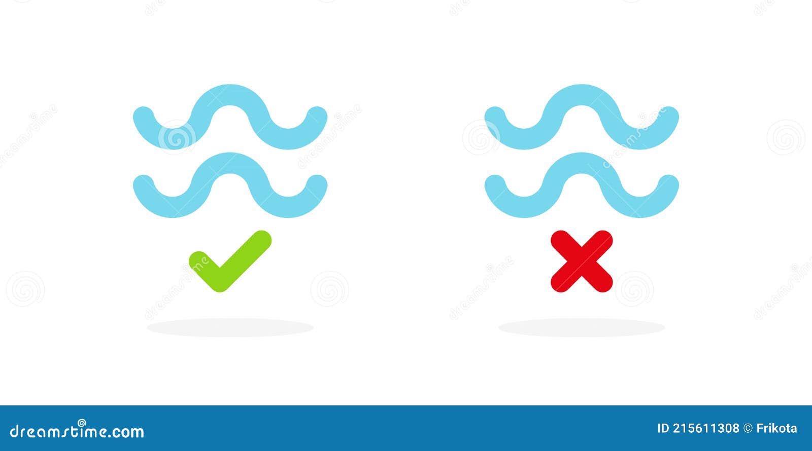 Waves and Check Marks Icons. Vector Illustration, Flat Design Stock ...