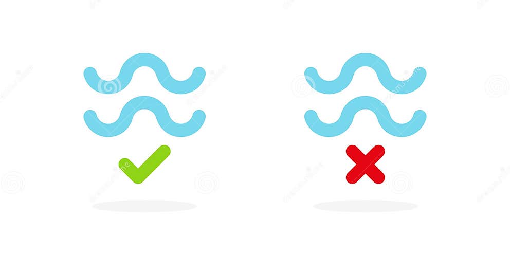 Waves and Check Marks Icons. Vector Illustration, Flat Design Stock ...