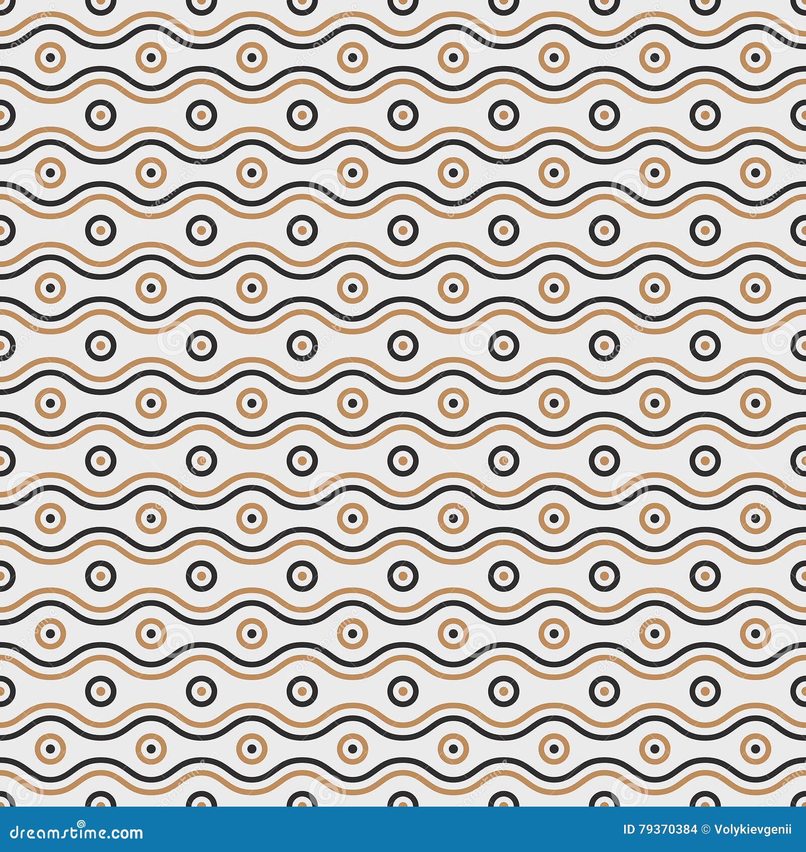 Waves and Circles Pattern Vector Stock Vector - Illustration of ...
