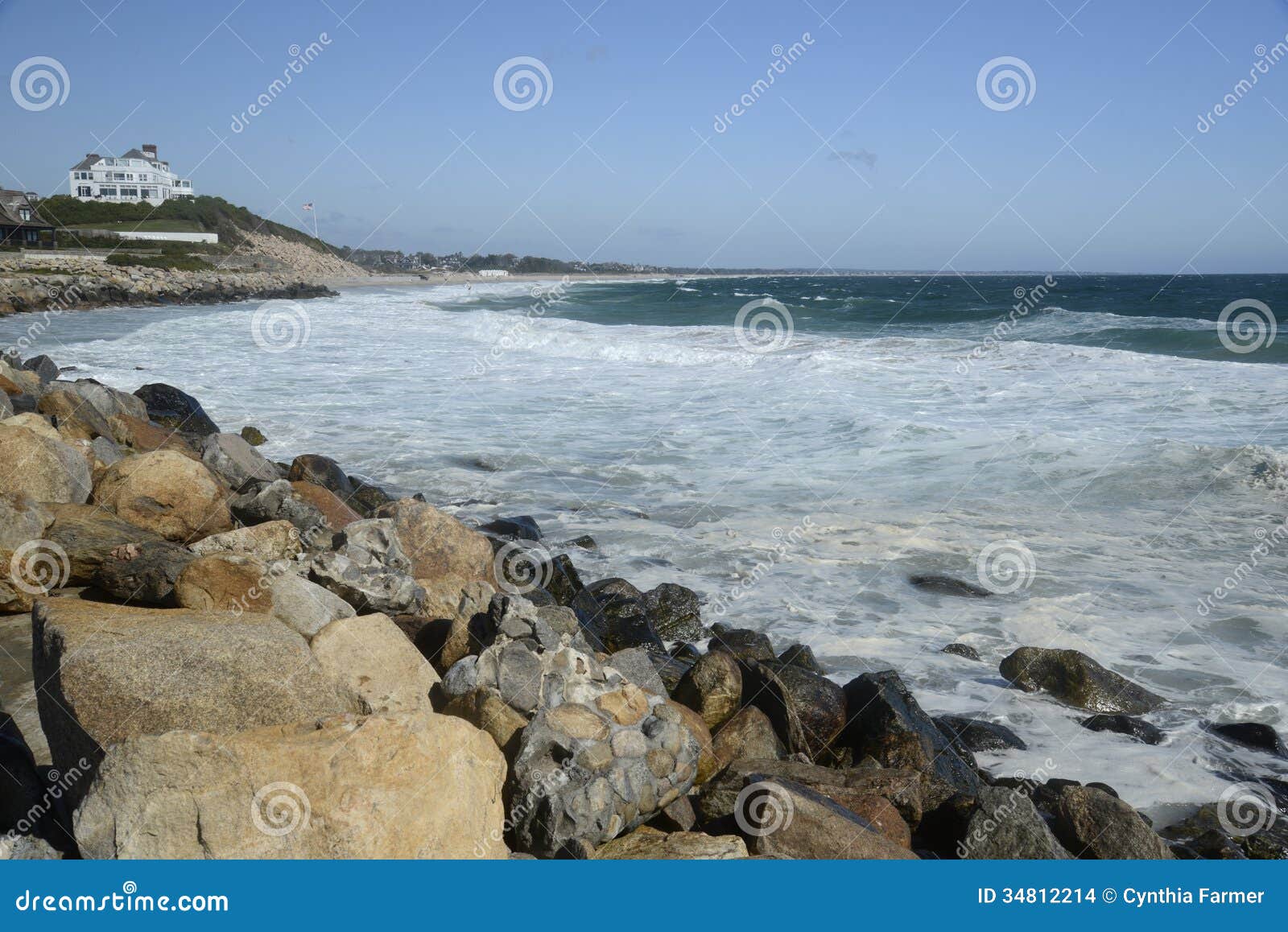 Waves on Coast at Watch Hill Rhode Island Stock Photo - Image of island ...