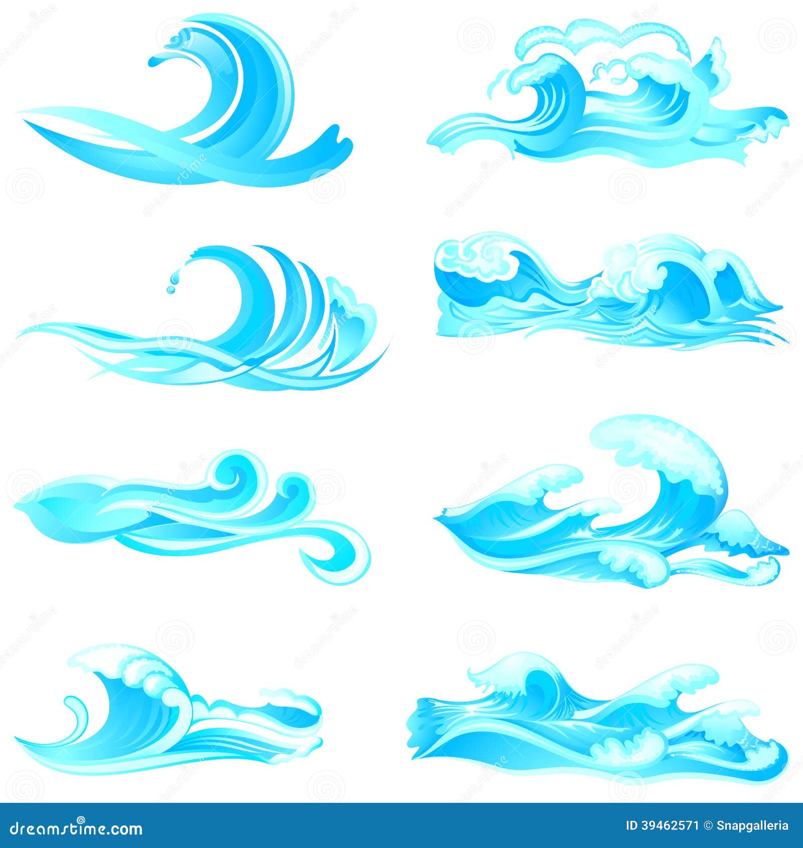 Waves Collection stock vector. Illustration of swirl - 39462571