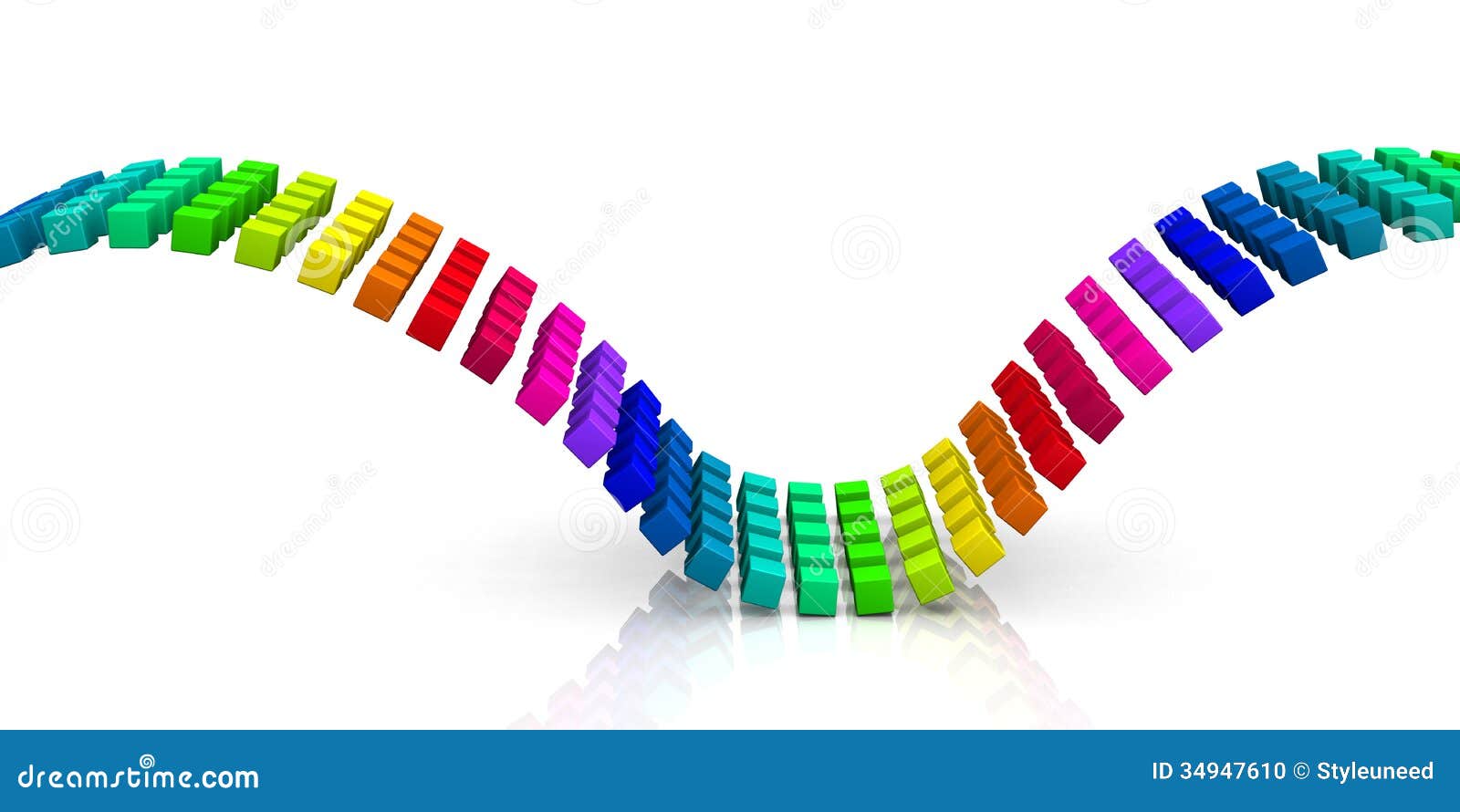 Waves of colorful cubes stock illustration. Illustration of formation ...
