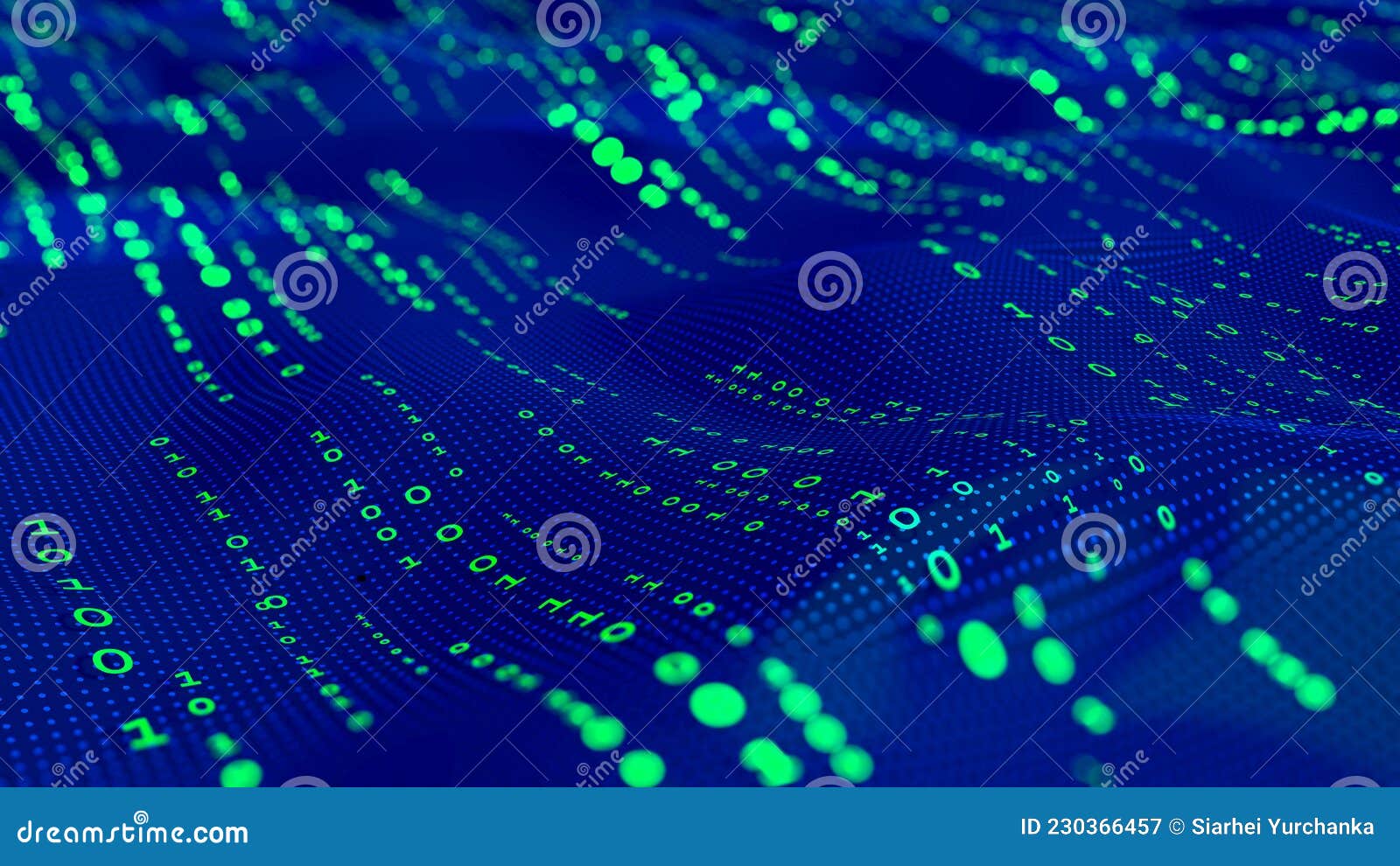 Waves Of Computer Code Binary Code Big Data Stock Illustration