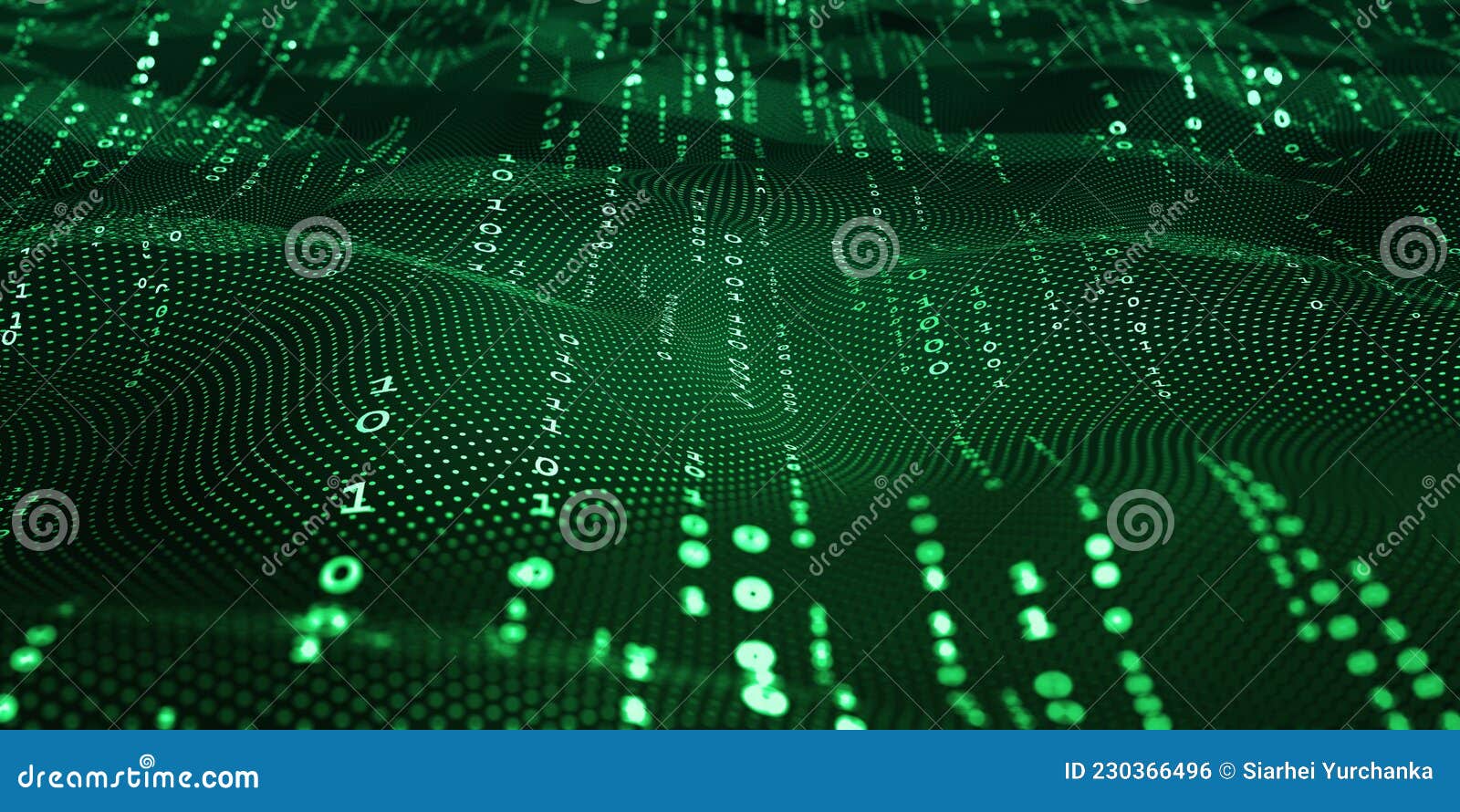 Waves of Computer Code. Binary Code Big Data Stock Illustration - Illustration of matrix, blur ...