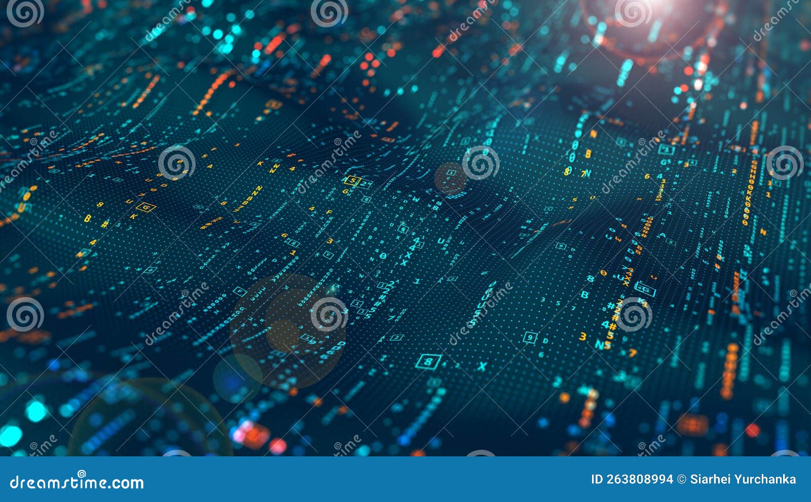 Waves of Computer Code. Binary Code Big Data Stock Illustration - Illustration of information ...