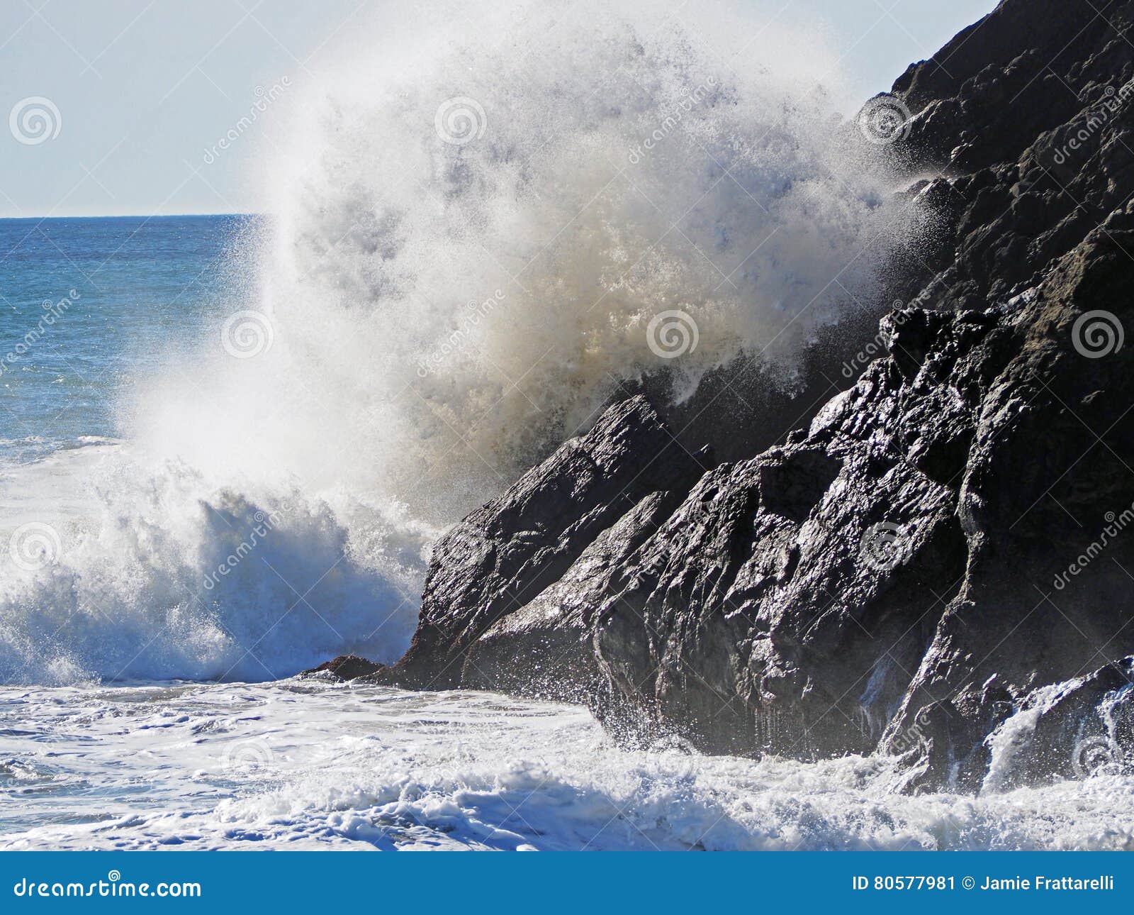 Waves Crash against Rocks stock image. Image of rocky - 80577981