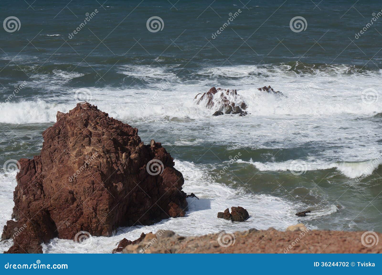 Waves crash on cliffs stock photo. Image of africa, wild - 36244702