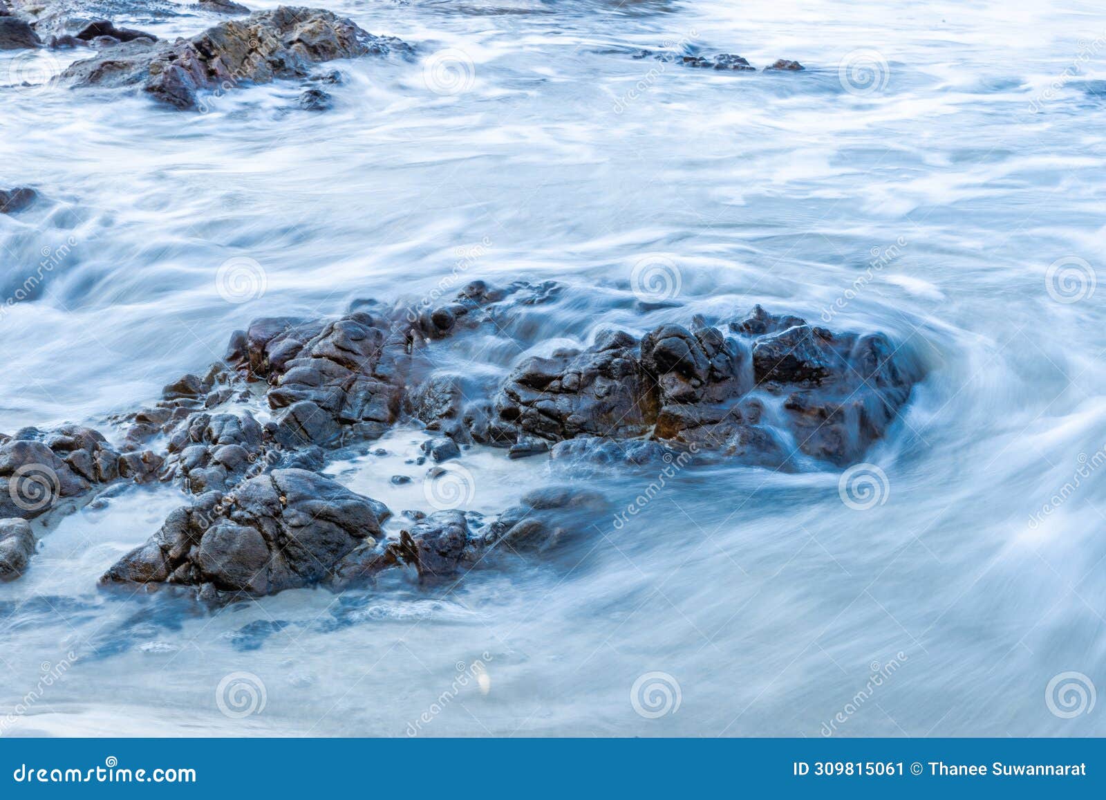 Ocean Waves Crash on the Rocky Beach. Stock Image - Image of travel ...