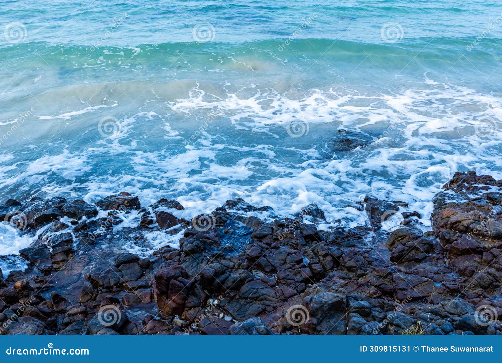 Ocean Waves Crash on the Rocky Beach. Stock Image - Image of volcanic ...