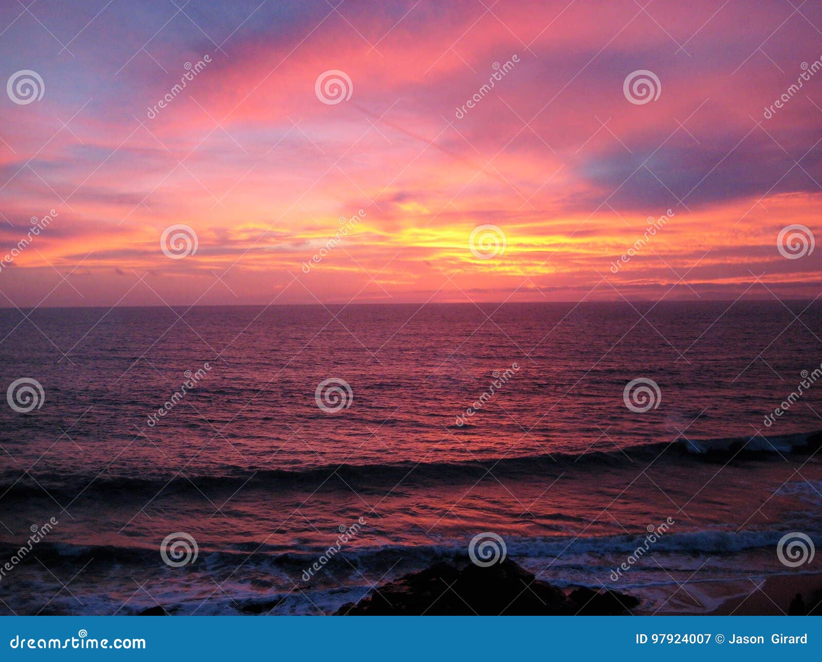Waves Crashing on the Beach at Sunset Stock Image - Image of beach ...