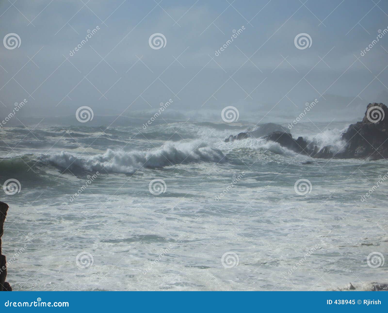 Waves Crashing in the Mist stock image. Image of water - 438945