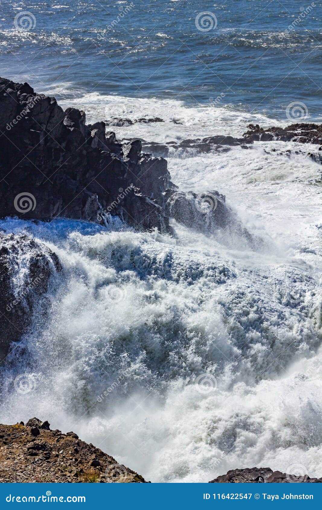 Waves Crashing into a Cliff Stock Image - Image of landscape, coastline ...