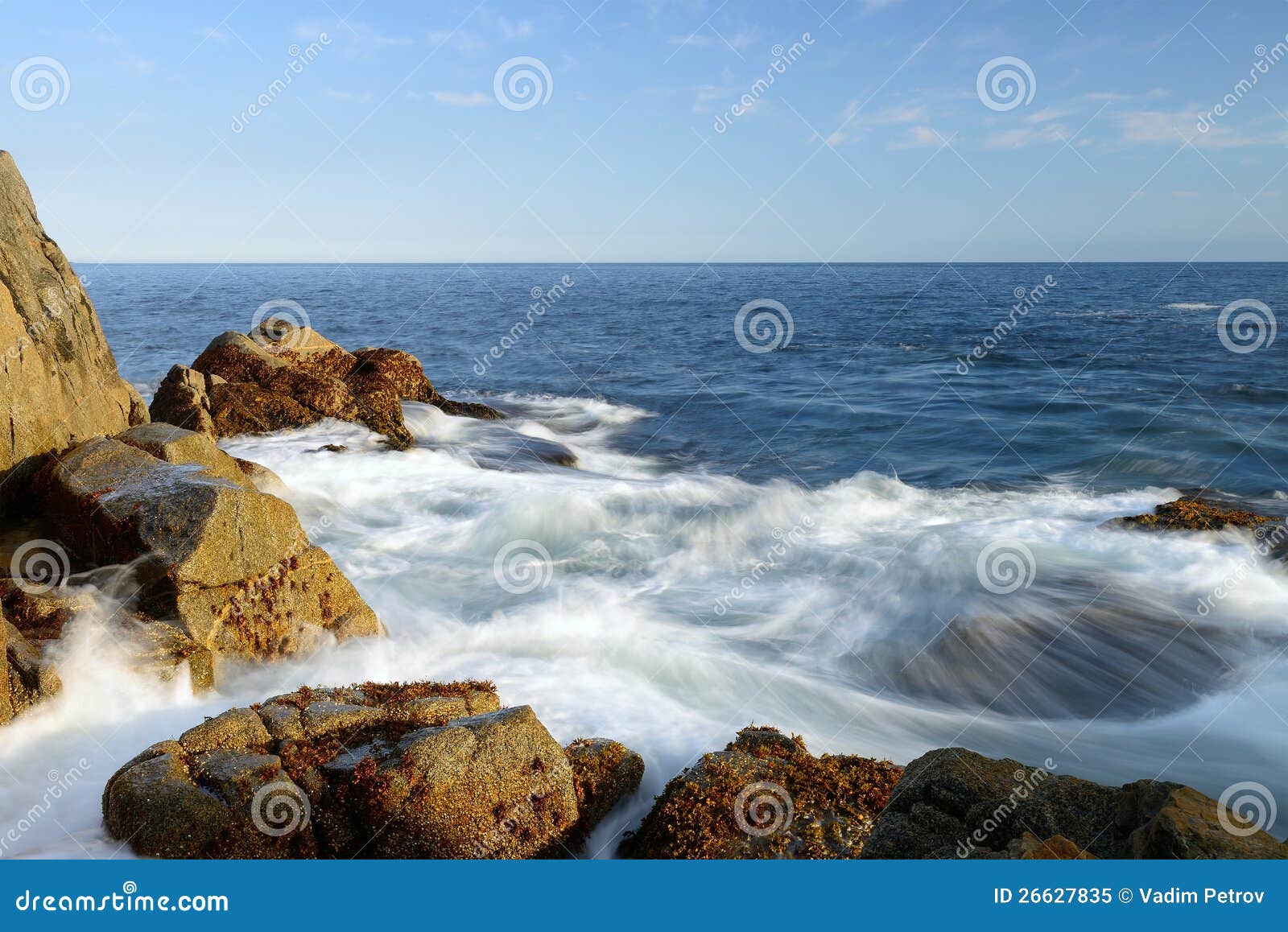 Waves Crashing in a Rocky Shore Stock Image - Image of sandy, surf ...