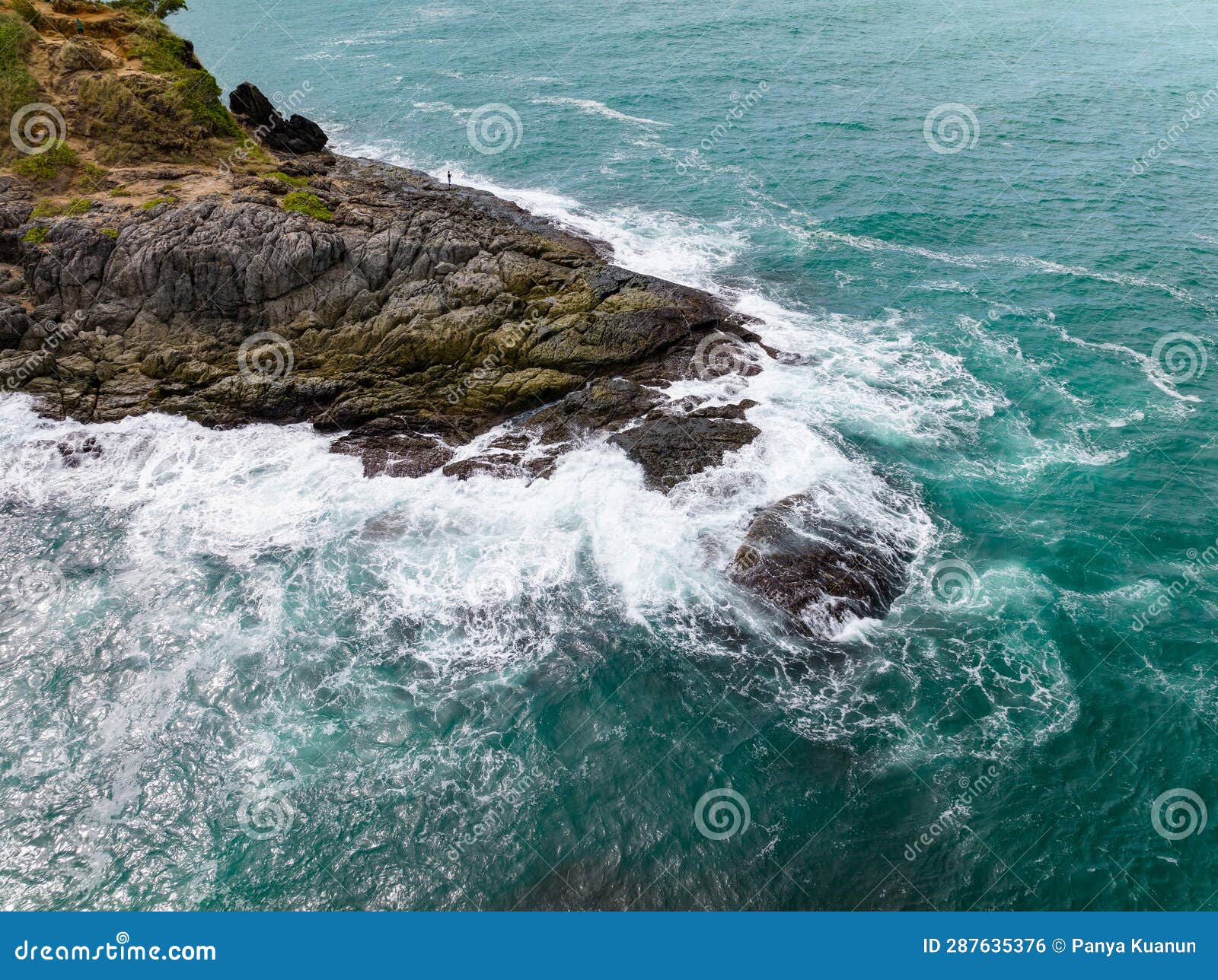 Waves Crashing on Seashore Rocks,Top View Sea Surface Waves Background ...