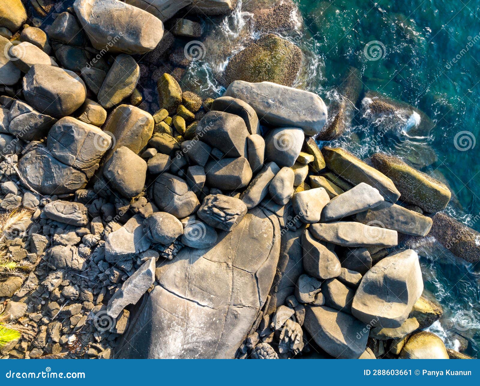 Waves Crashing on Seashore Rocks,Top View Sea Surface Waves Background ...
