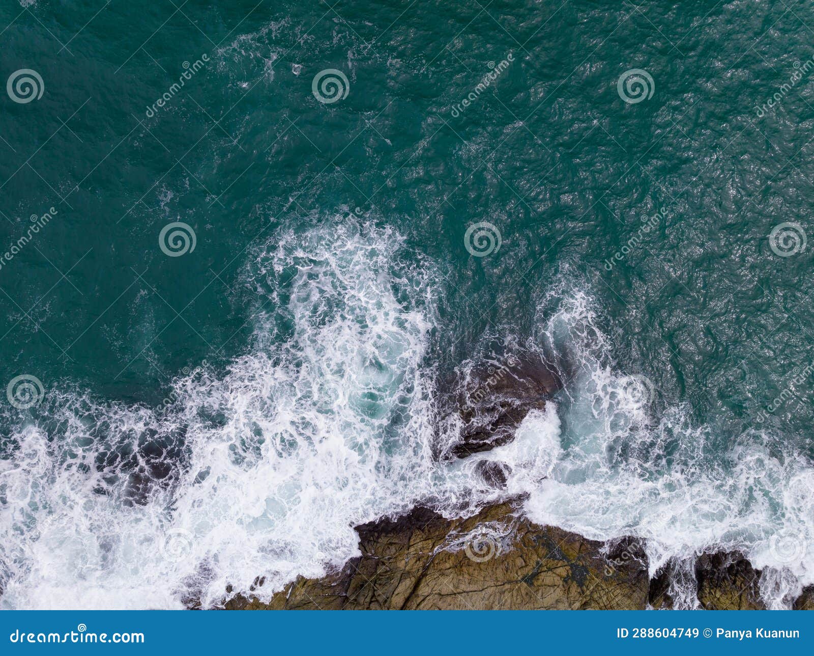 Waves Crashing on Seashore Rocks,Top View Sea Surface Waves Background ...