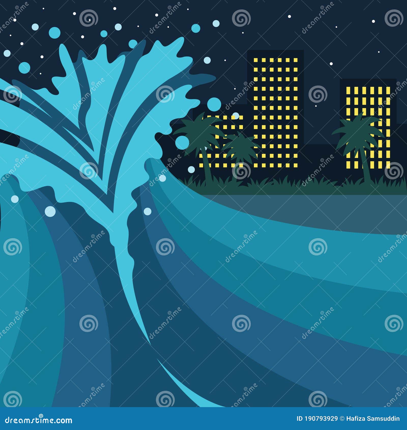 Waves Crashing. Vector Illustration Decorative Design Stock Vector ...