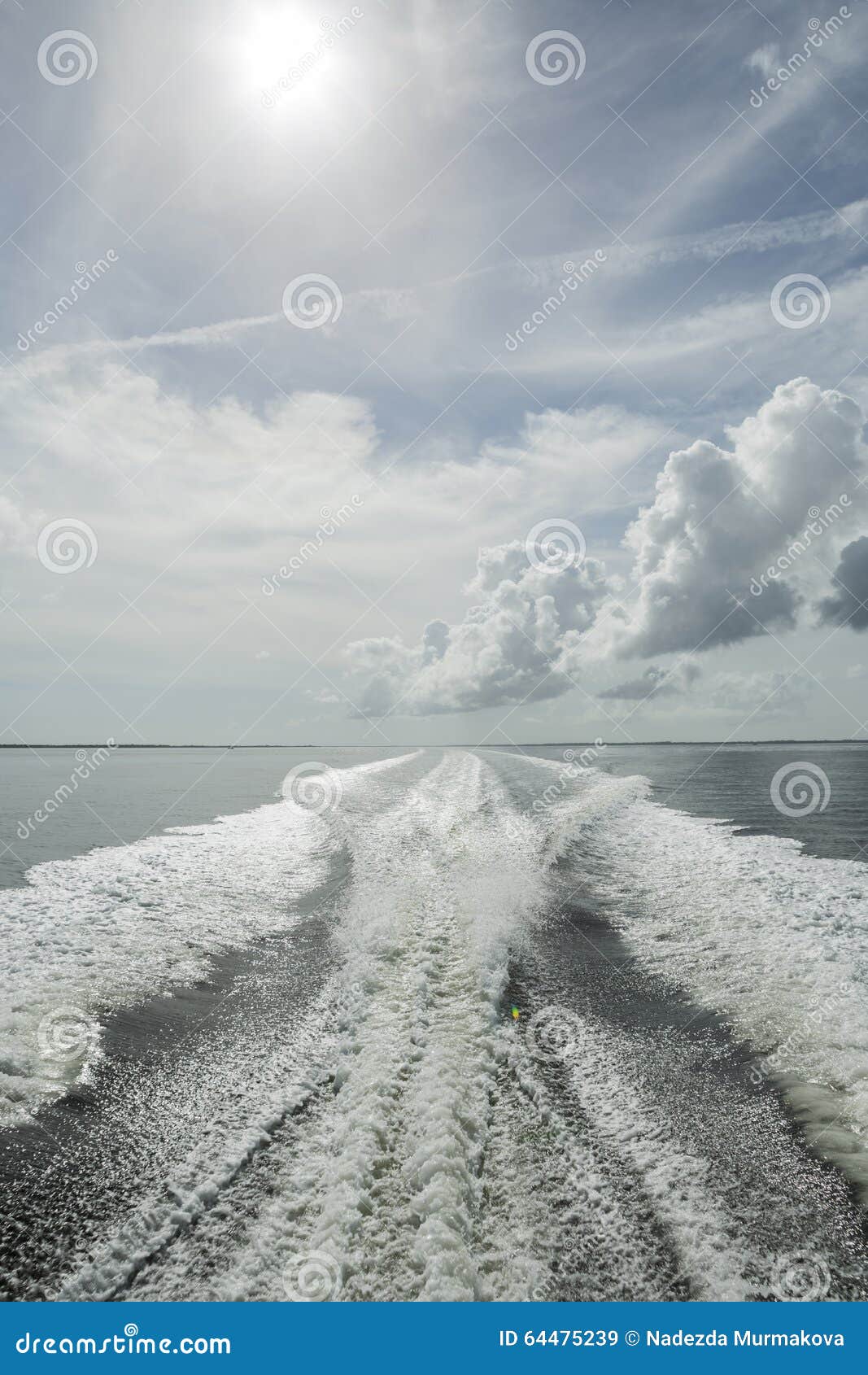 The Waves Created Behind Motorboats Stock Image - Image of scenic ...