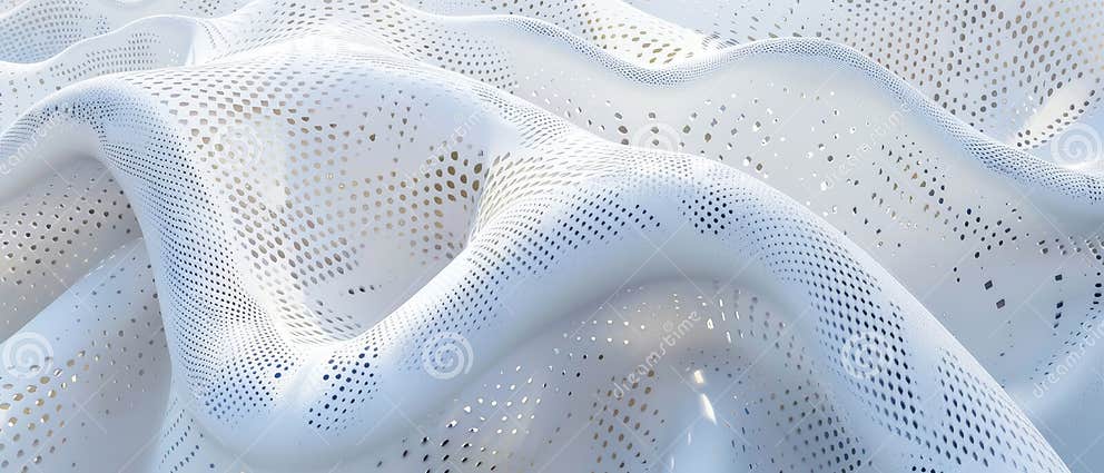 Waves of Cyber Data, Abstract Texture Background, Wavy White Digital ...