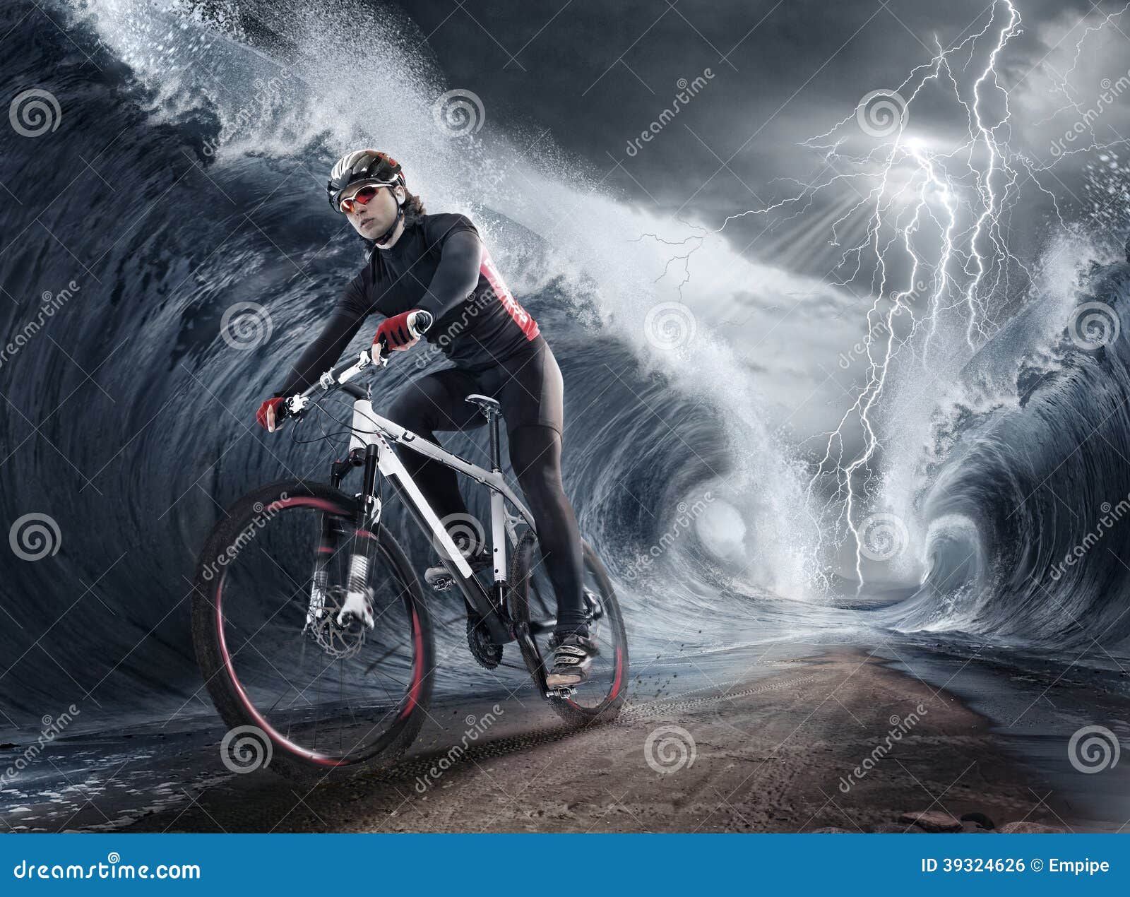 Waves cyclist stock photo. Image of professional, speed - 39324626