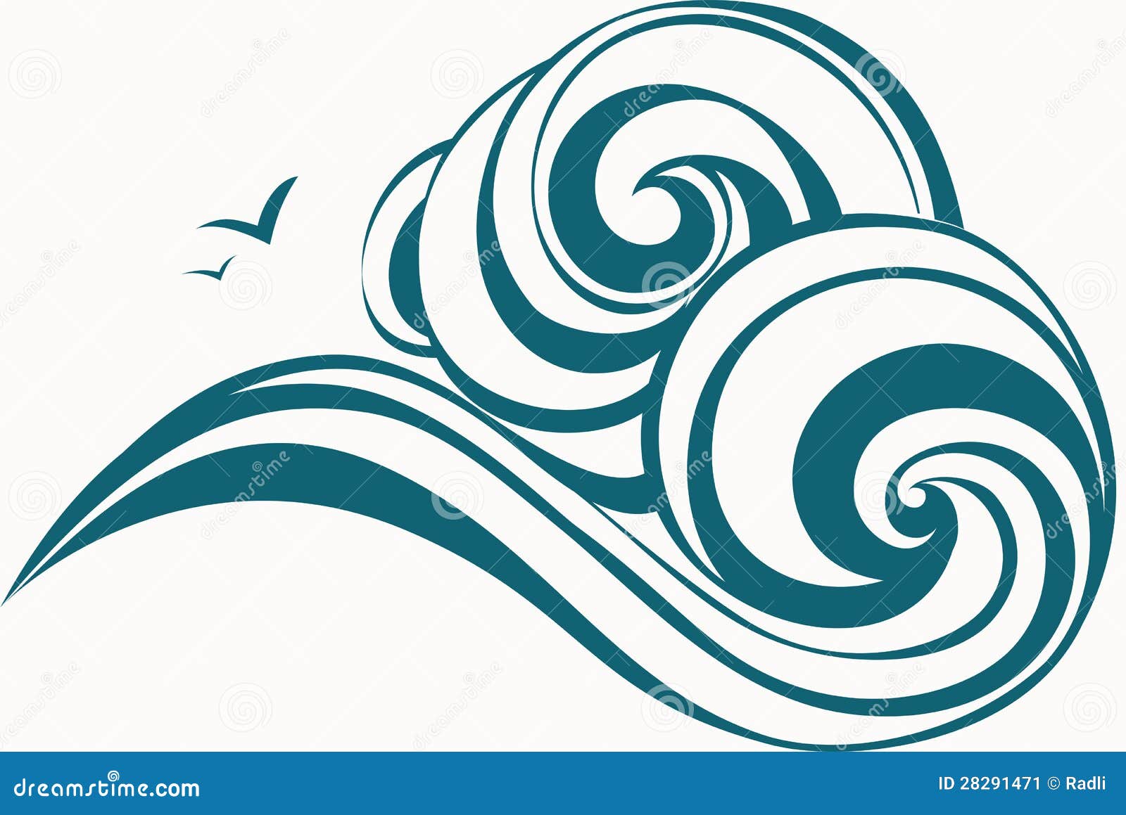 Waves decorative stock vector. Illustration of river - 28291471