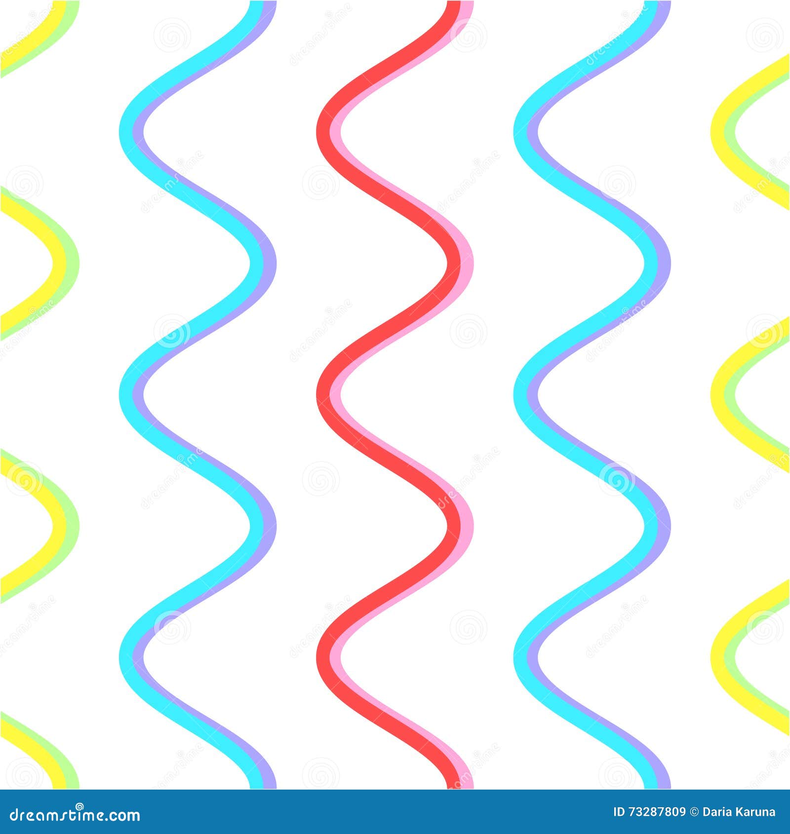 Waves of Different Colors on a White Background. Stock Vector ...