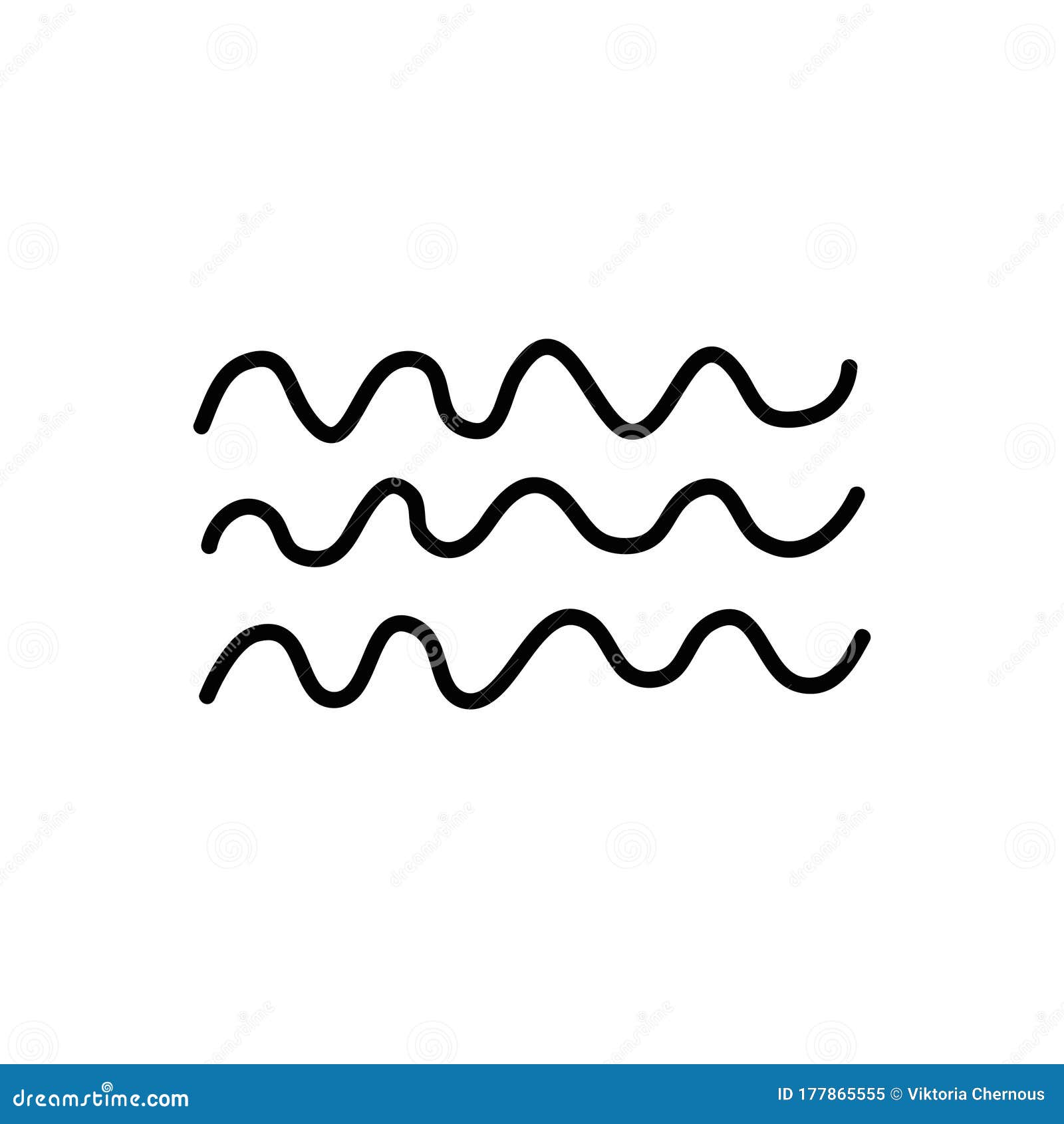 Waves Doodle Icon, Vector Illustration Stock Illustration ...