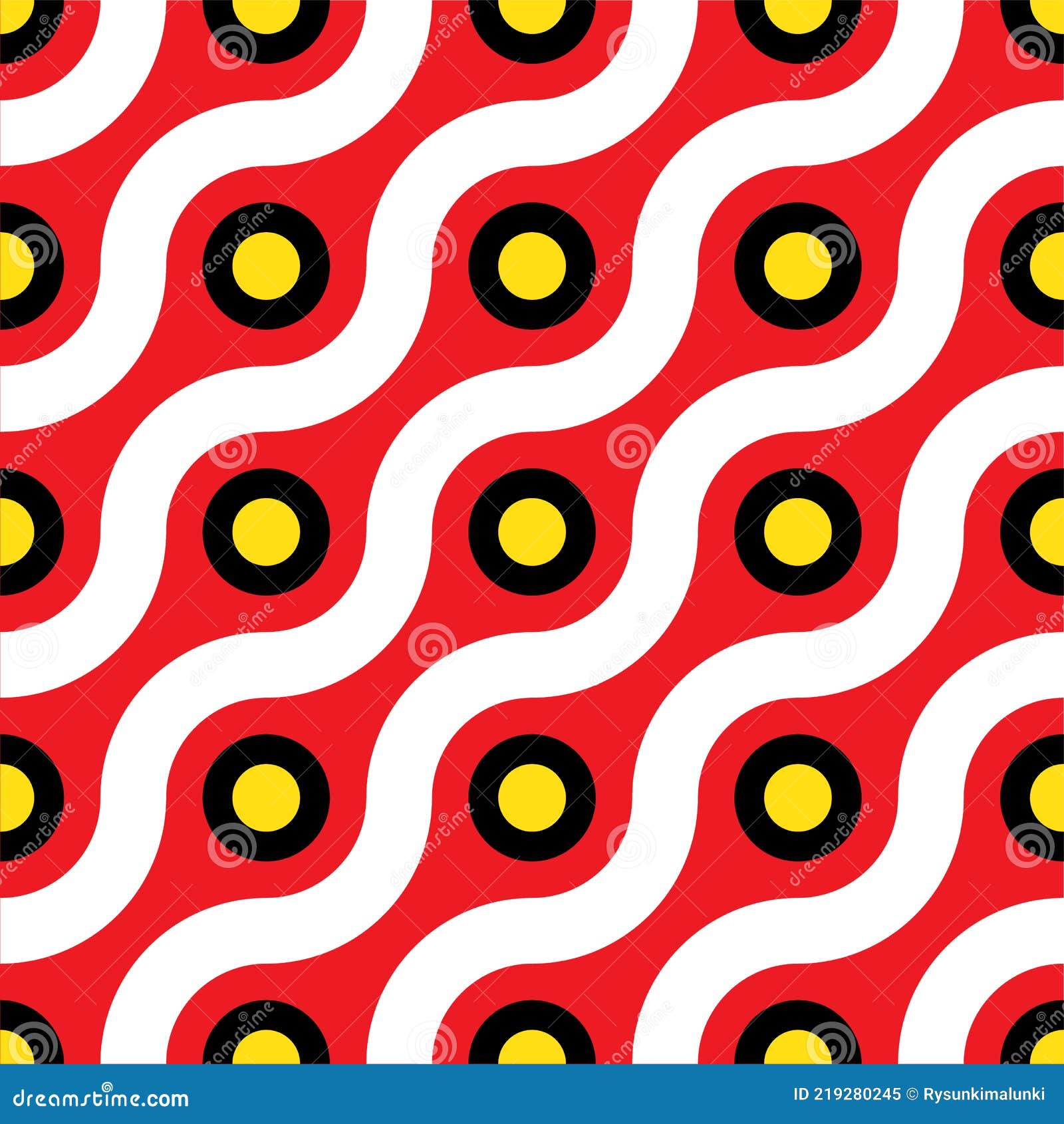 Waves and Dots Ogee Seamless Vector Pattern Stock Vector - Illustration of vibrant, swatch ...