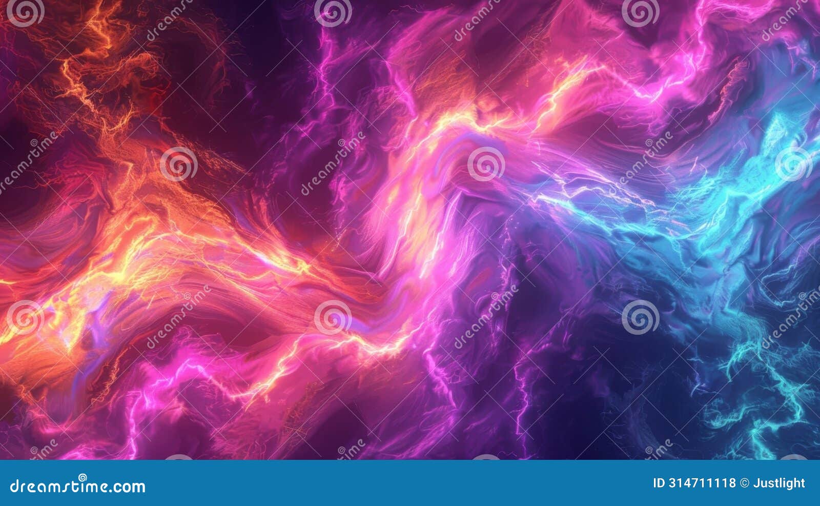 Waves of Electric Colors Pulse and Swirl Together Creating a Trippy and ...