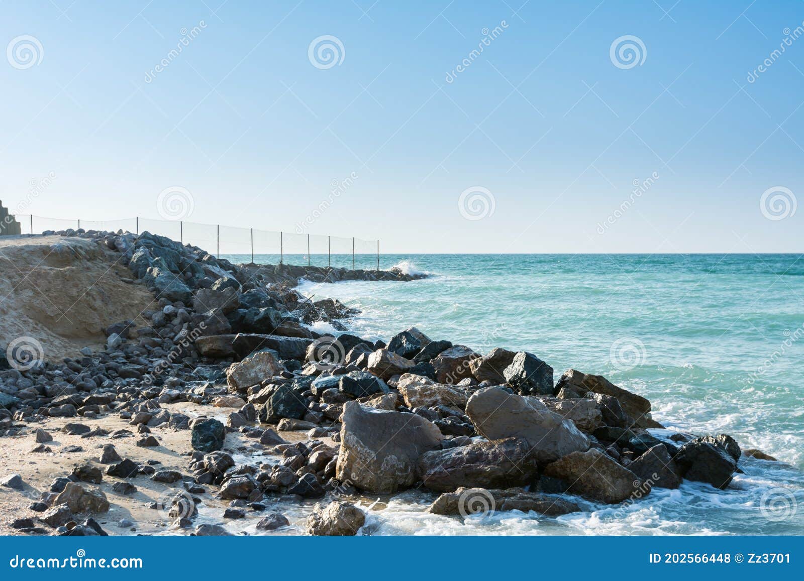 Waves Flushing the Beach at Ras Al Khaimah, UAE Stock Photo - Image of ...