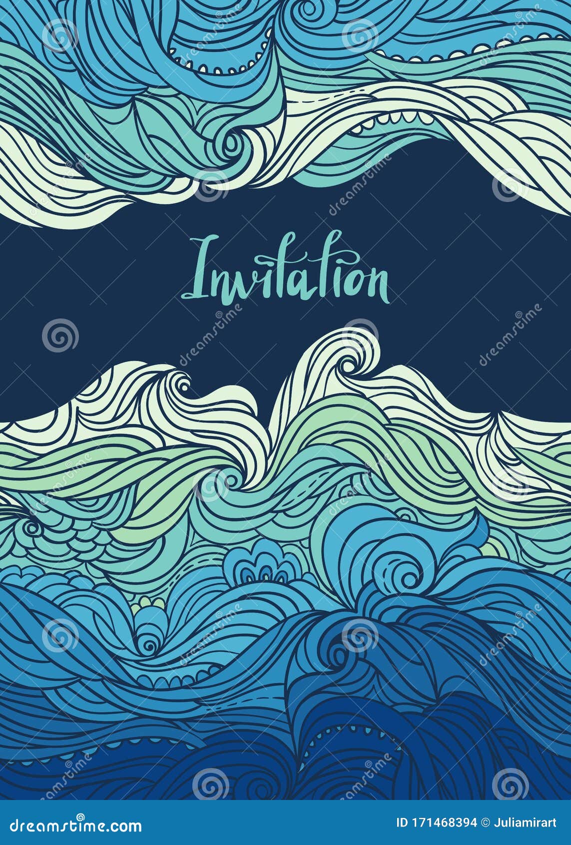 Waves Flyer Templates-06 stock vector. Illustration of card - 171468394