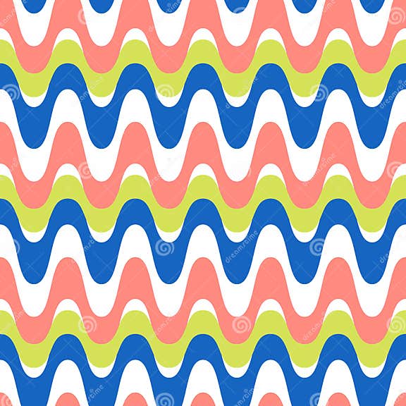 Waves Geometric Seamless Pattern. Simple Wavy Zigzag Stripes Stock Vector - Illustration of line ...