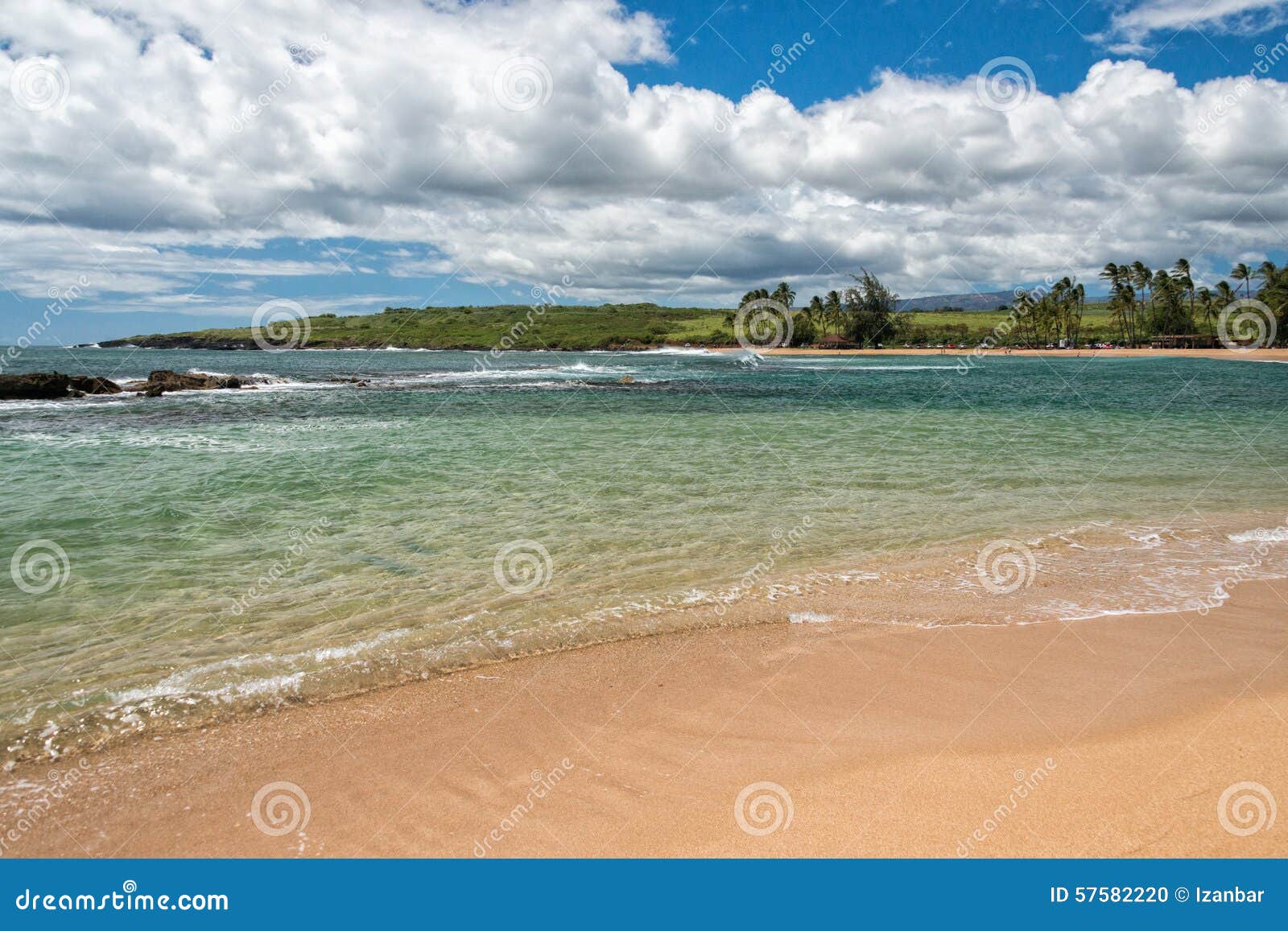 Waves on Hawaii Beach Panorama Stock Photo - Image of hawaii, people ...